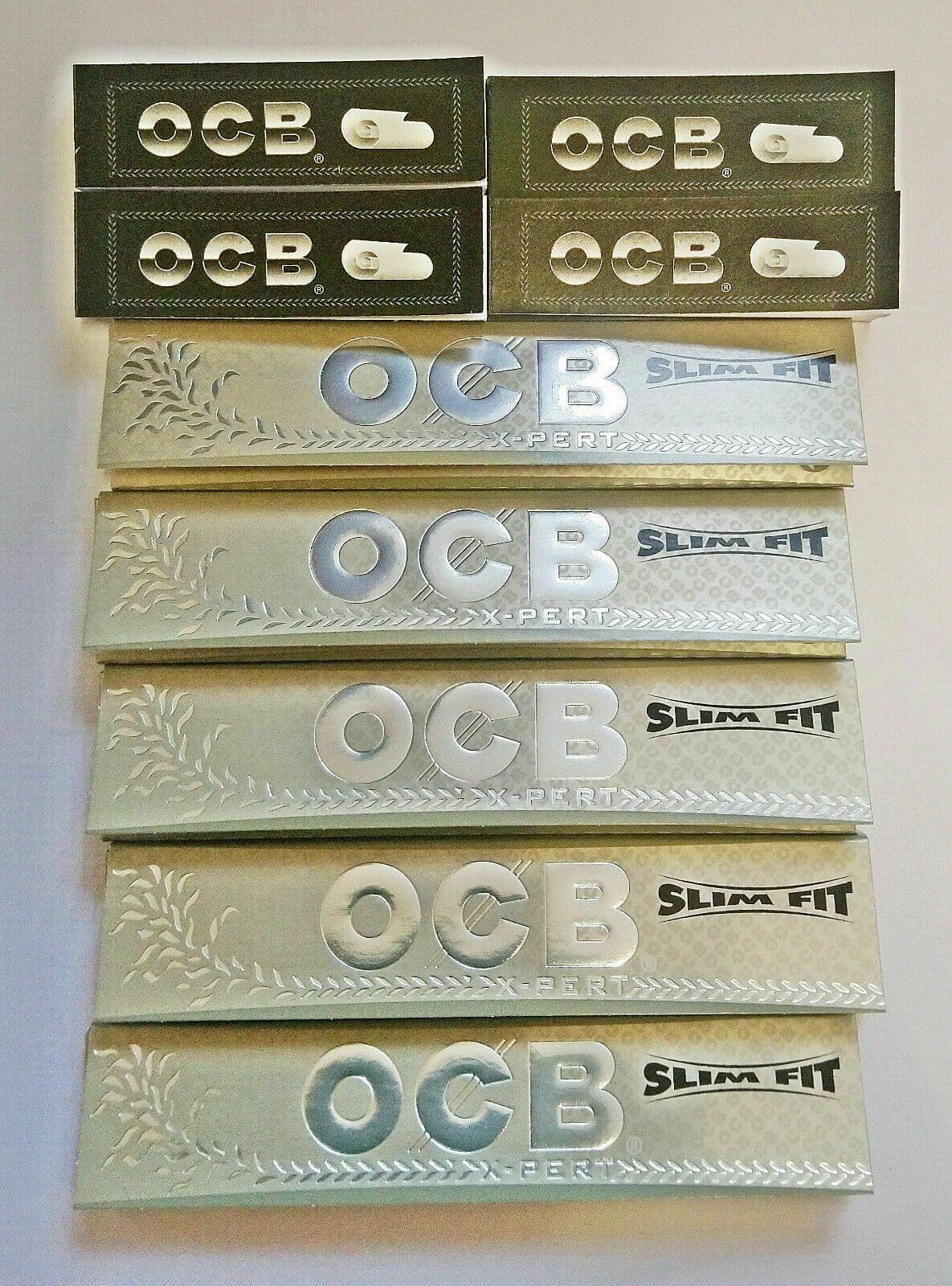 5 x OCB SILVER X-PERT ULTRA THIN SLIM FIT KING SIZE ROLLING PAPER 4 TIPS