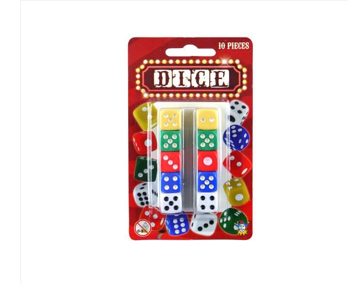 Dice Set 10 Pack Coloured Dice Set Spot 5 Colours Six Sided D6 Replace Dic