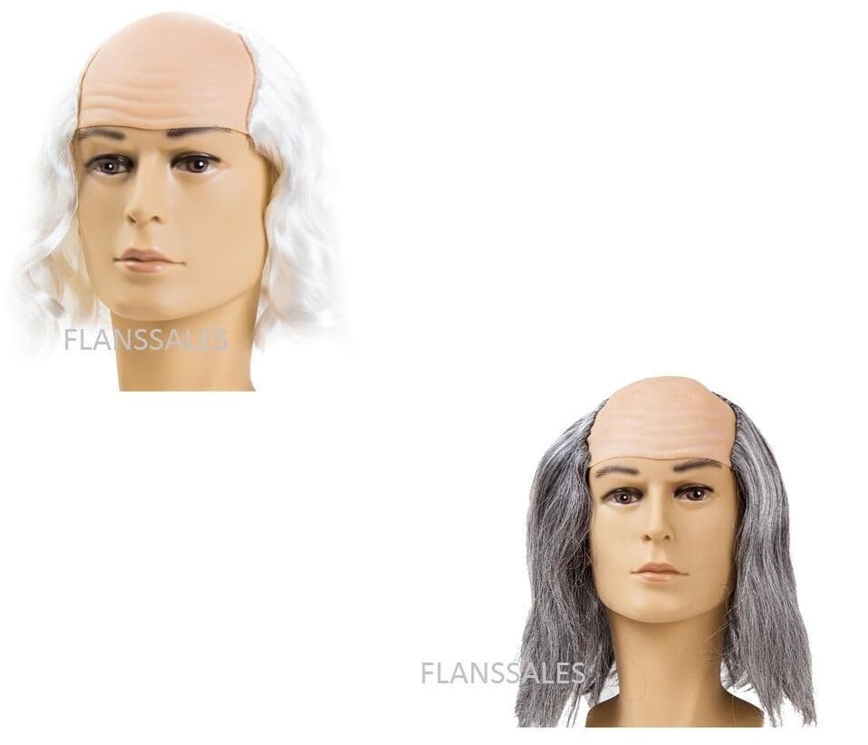 One Bfd Bald Old Man Grey or White Wig Einstein Mad Professor Wig