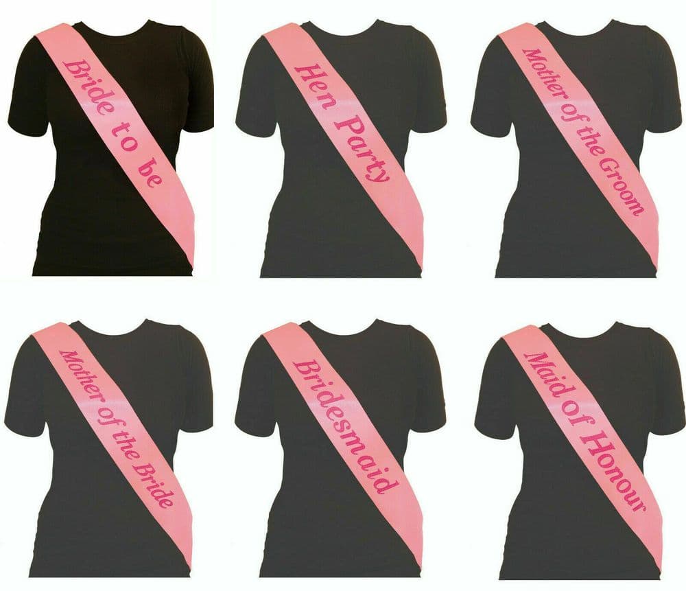PINK HEN PARTY SASHES HEN NIGHT PARTY DO ACCESSORIES BRIDE TO BE ...