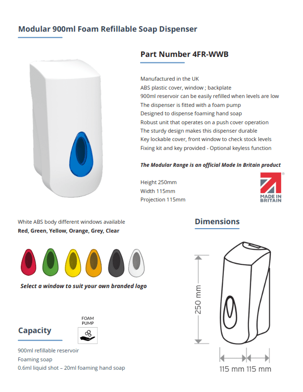 MODULAR 900ML FOAM SOAP DISPENSER