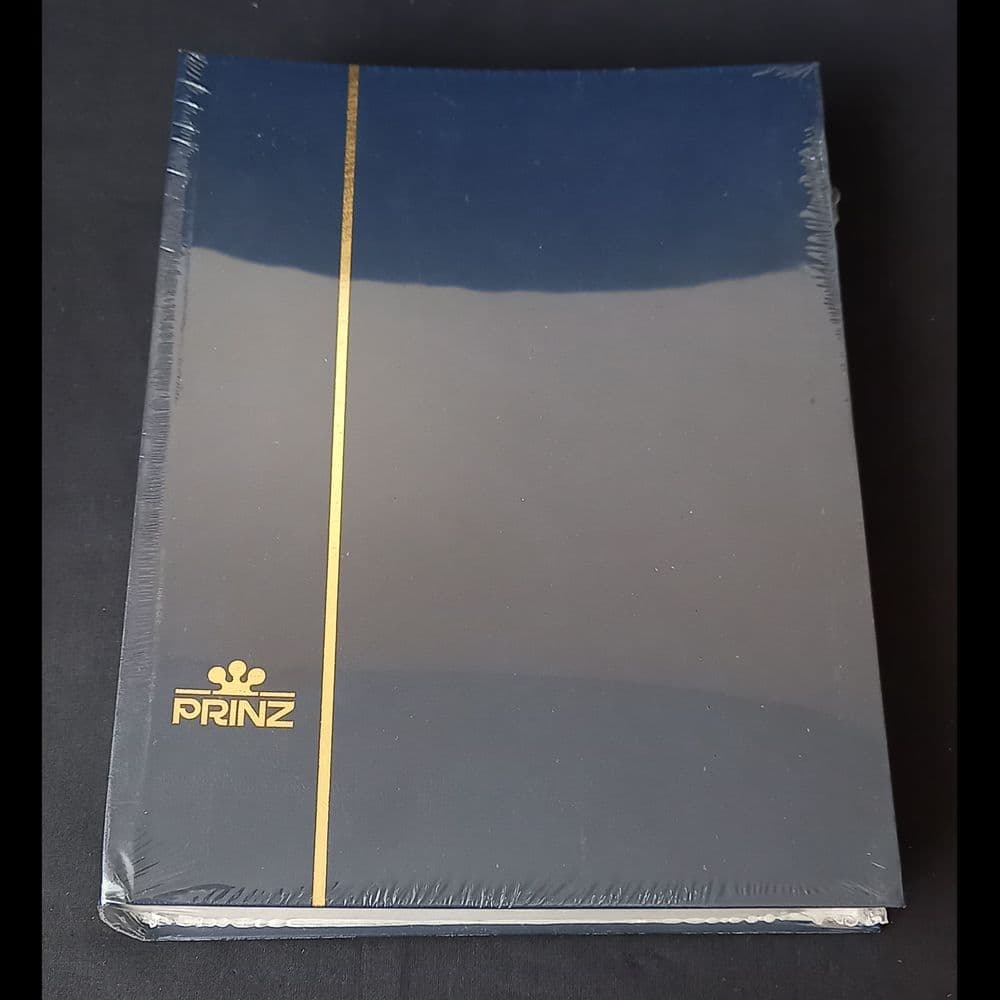 D-178 NEW Prinz 32 Page / 64 Side White Page Stockbook Blue