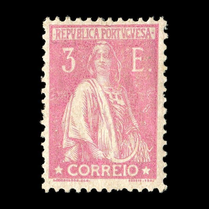 TUT2210 - Portugal - Ceres 3E pink glazed paper Perf 12x11 5 VF CLICK ...