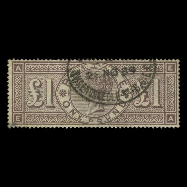 TUT3954 - GB QV Crowns 1 Brown-Lilac VFU Oval Register