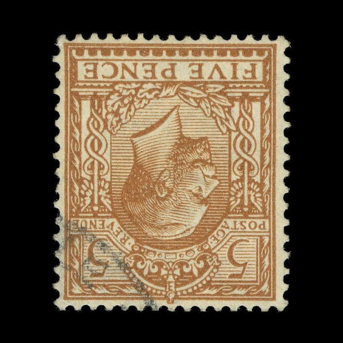 TUT4015 - GB KGV Royal Cypher 5d WMK INVERTED Superb