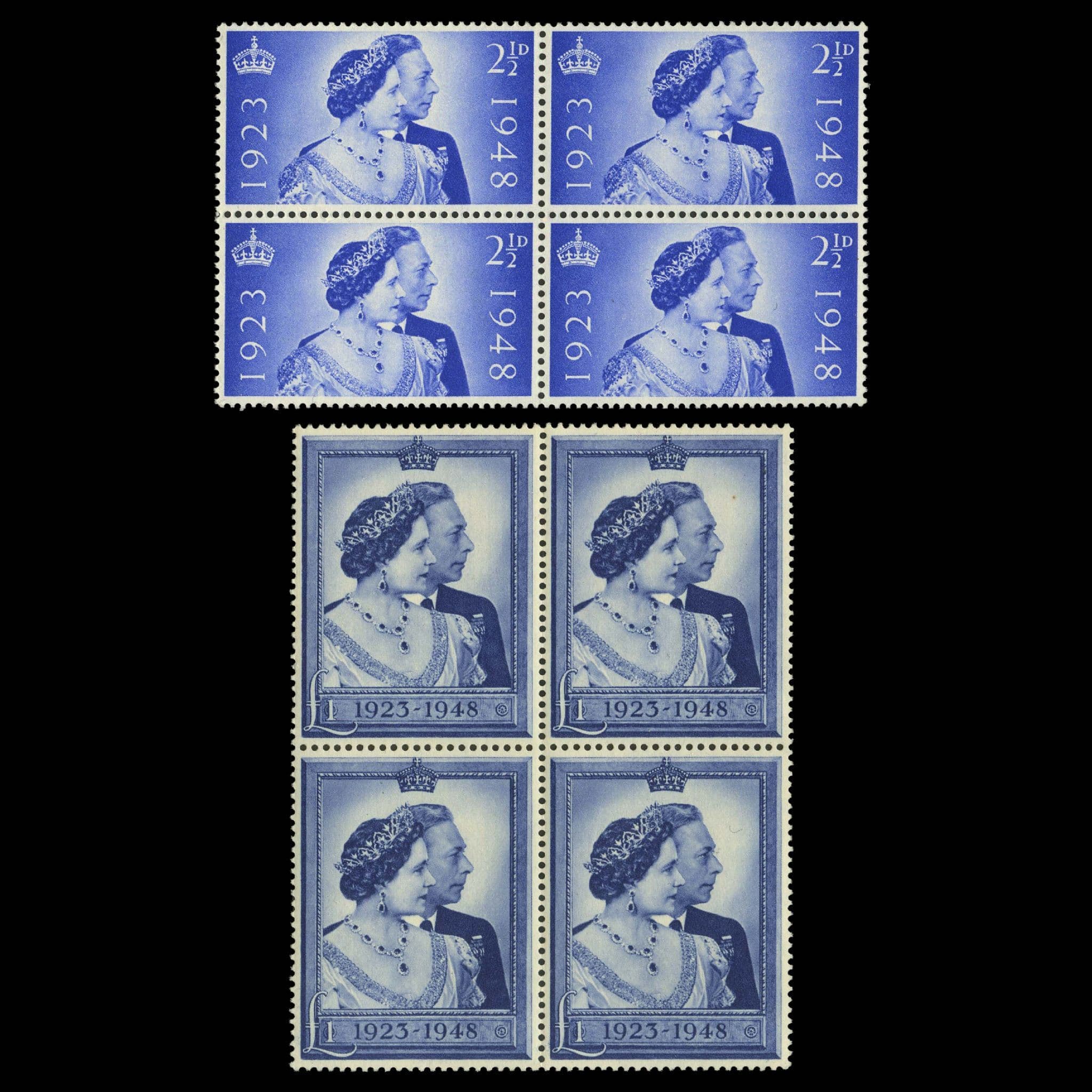 TUT4137 - GB KGVI 1948 SW 1 Aniline Ink Effect UM Block