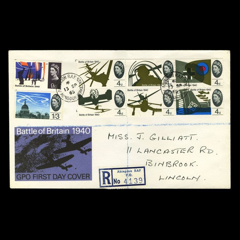 TUT4444 - GB - Covers - QEII - Battle Britain Abingdon RAF STN CDS FDC