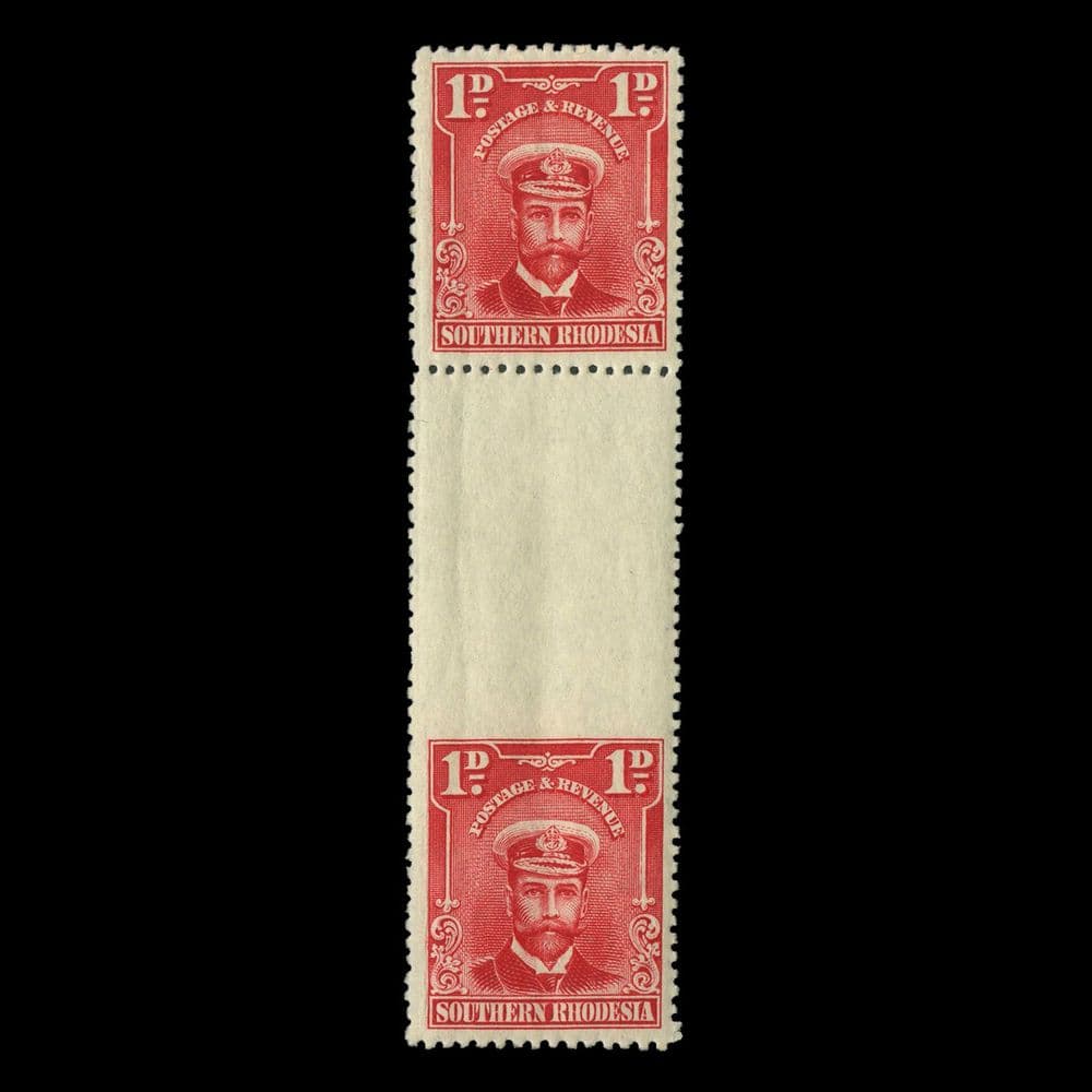 TUT4493 - Rhodesia - Southern Rhodesia - KGV ERROR Admiral Horiz Imperf ...