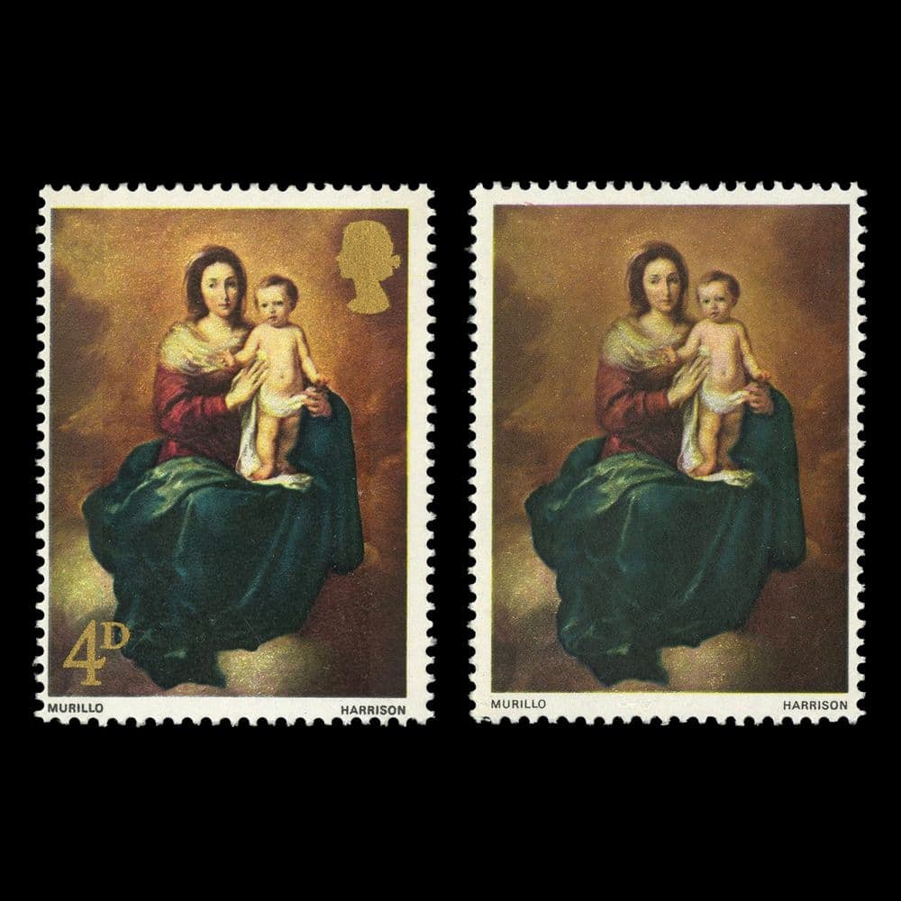 TUT4506 - GB - QEII pre-decimal Christmas ERROR MISSING GOLD UM NH