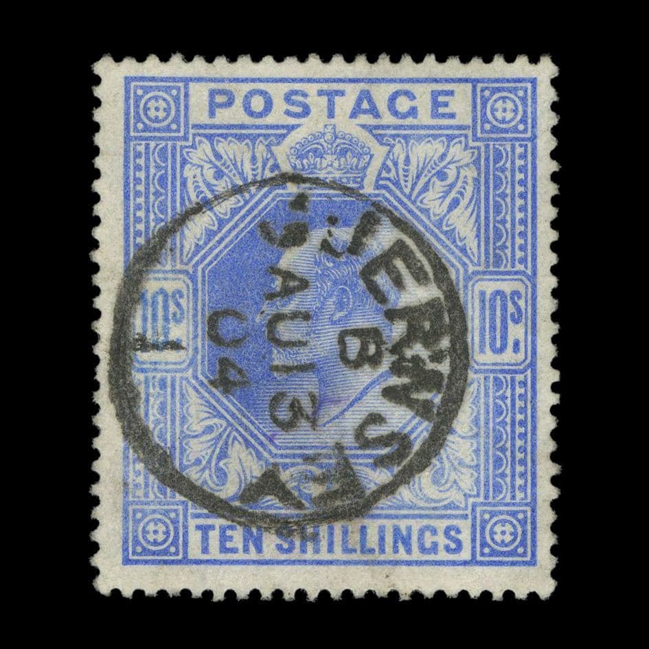 TUT4560 - GB - KEVII DLR 10/- SON GUERNSEY 1904 CDS VFU