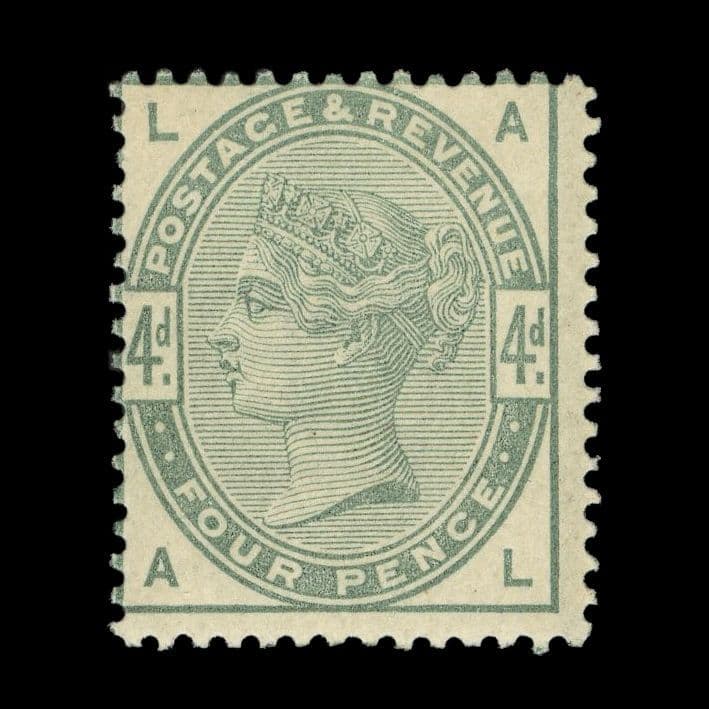 TUT4731 - GB QV 4d Dull Green Letters A-L Super UM OG