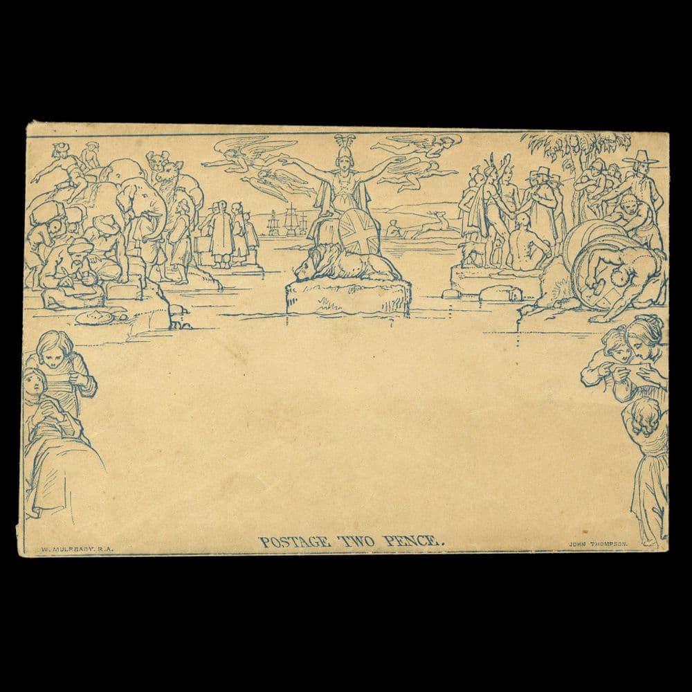 TUT5126 - GB QV Mulready 2d Blue Envelope Fine Unused