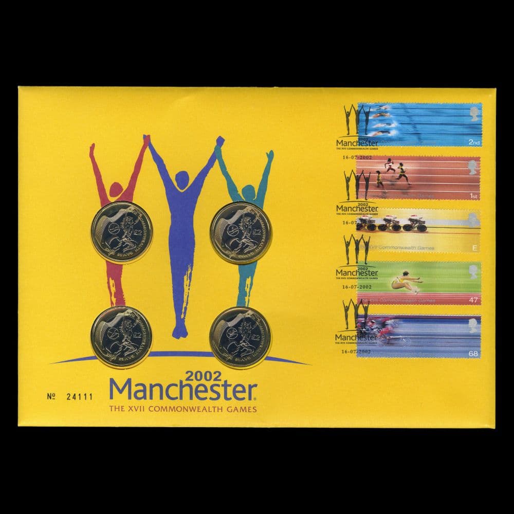 TUT5319 - GB Covers QEII GB Manchester Games 2002 4 x 2 PNC FDC