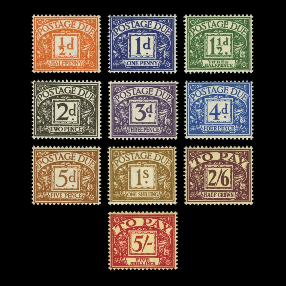 TUT5592 - GB QEII St Edwards Crn Postage Due Set UM NH