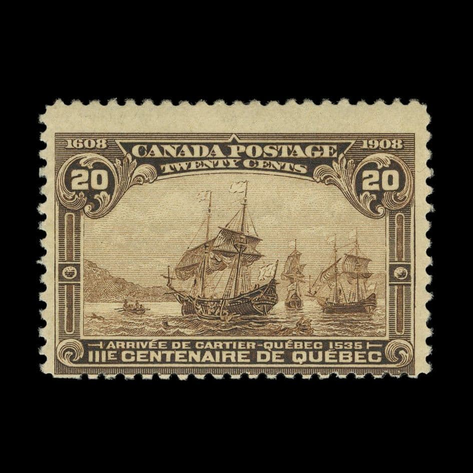 TUT5658 - Canada KEVII Quebec Tercentenary 20c Brown UM