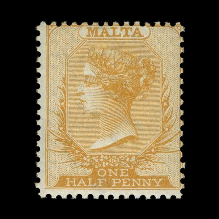 TUT5669 - Malta QV Crown CC d Orange-Buff Superb UM NH
