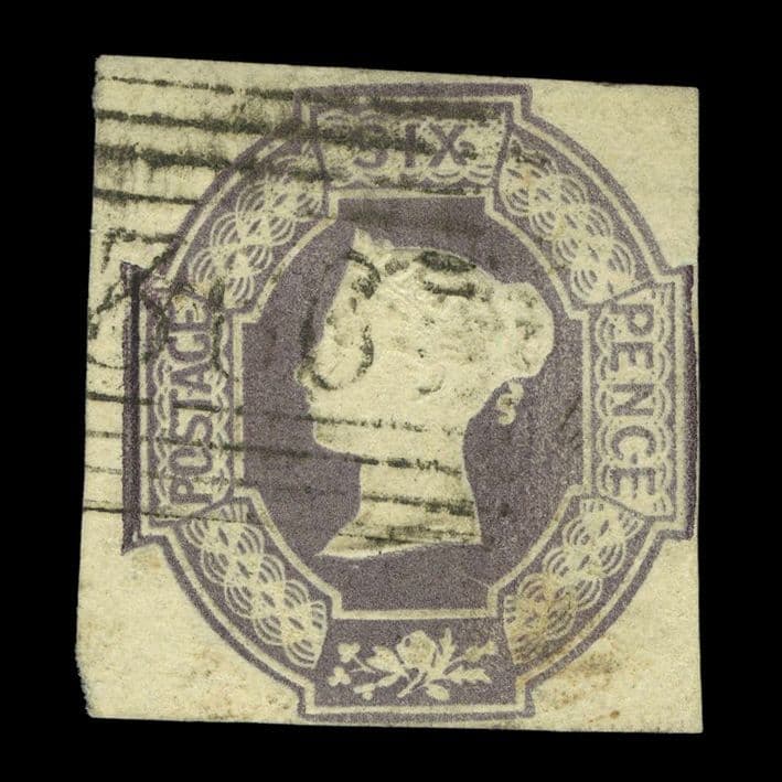 TUT5828 - GB - QV Embossed 6d Dull Lilac 4 Mgns VFU