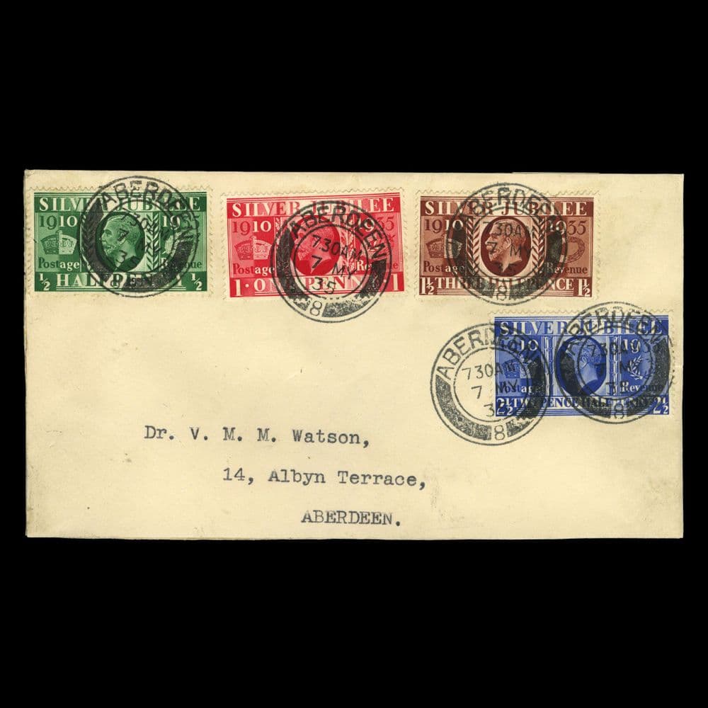 TUT5838 - GB - Covers - KGV 1935 Silver Jubilee Set Plain VF FDC