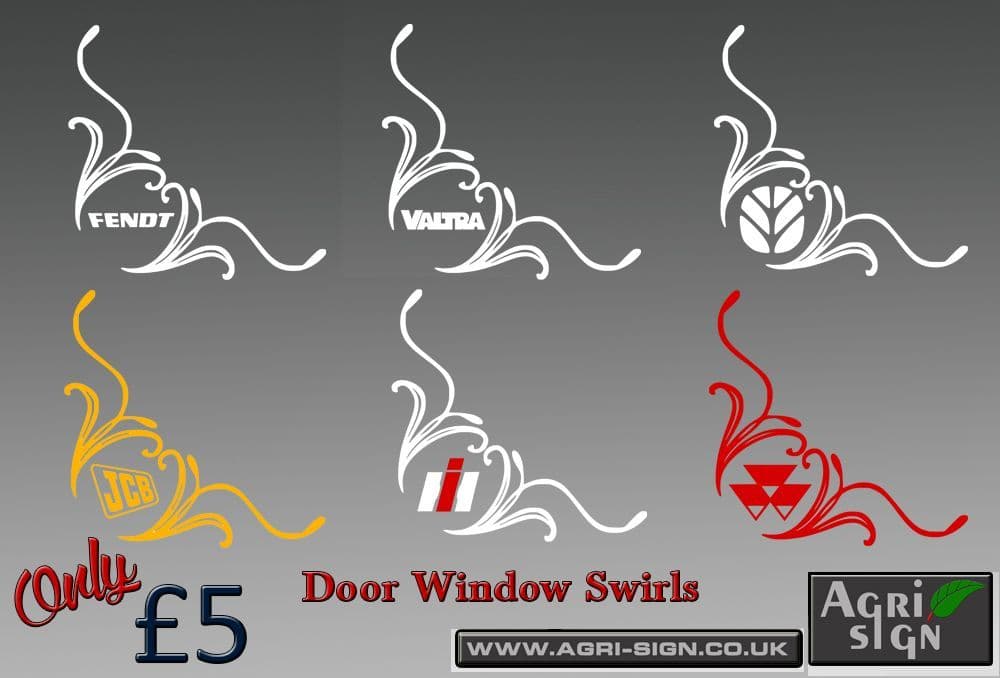 Tractor WIndow Swirl Sticker