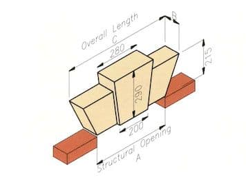 Three Course High Splayed Keystone Head To Brickwork H9