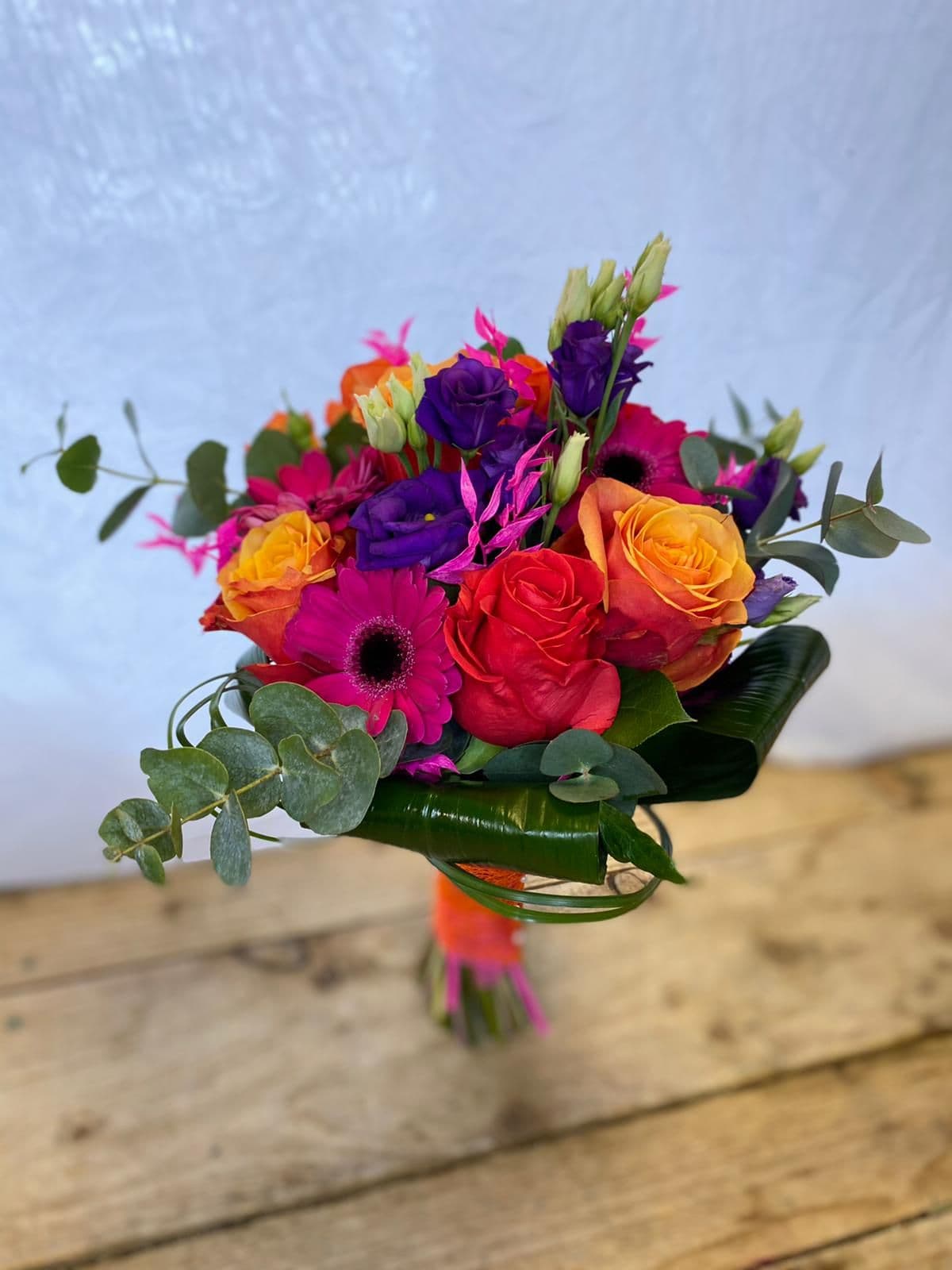 Brides Vibrant hand tied bouquet