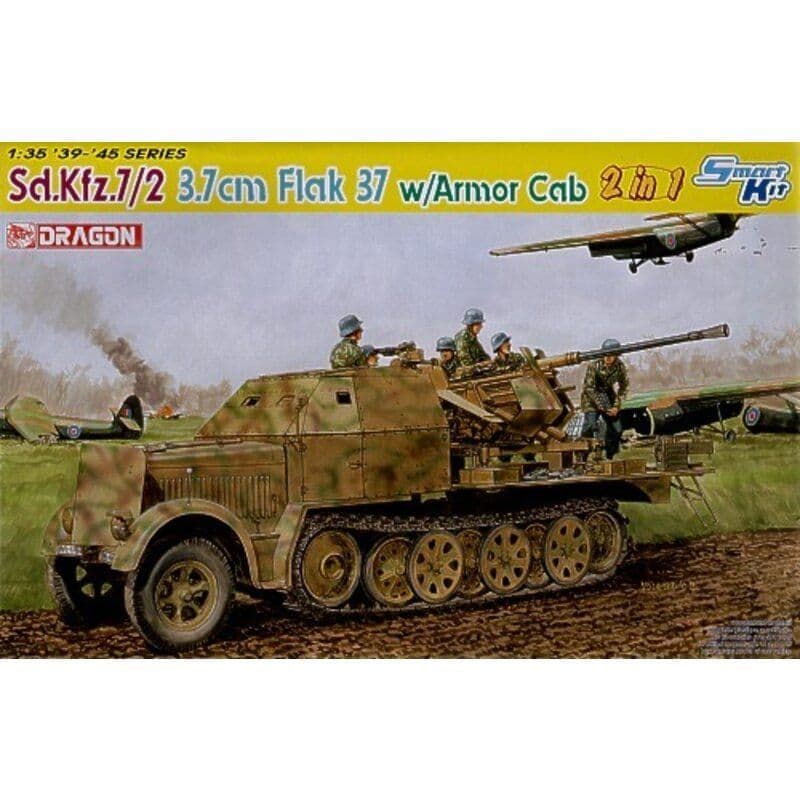 Dragon 6953 Sd Kfz 7/2 3 7cm Flak 37 with armour cab 1 35 scale