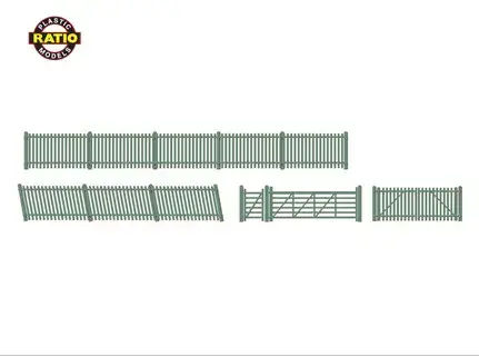 Peco 430 Station Fencing Ramps and Gates Green