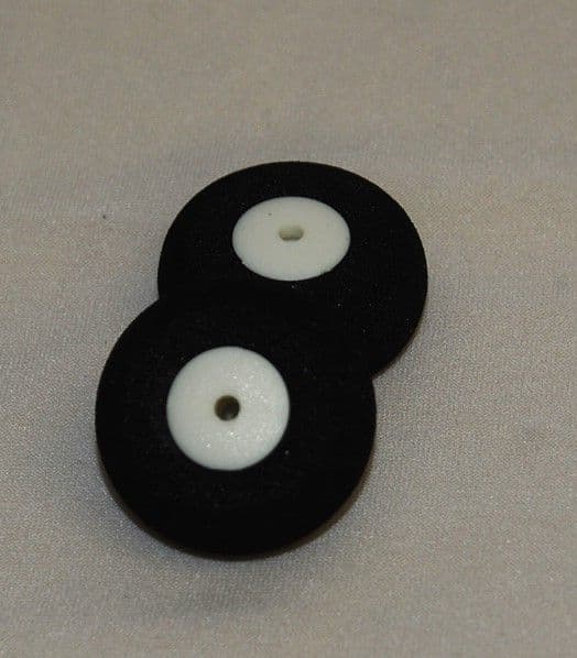 WEM 1 Inch Wheels pair White hubs