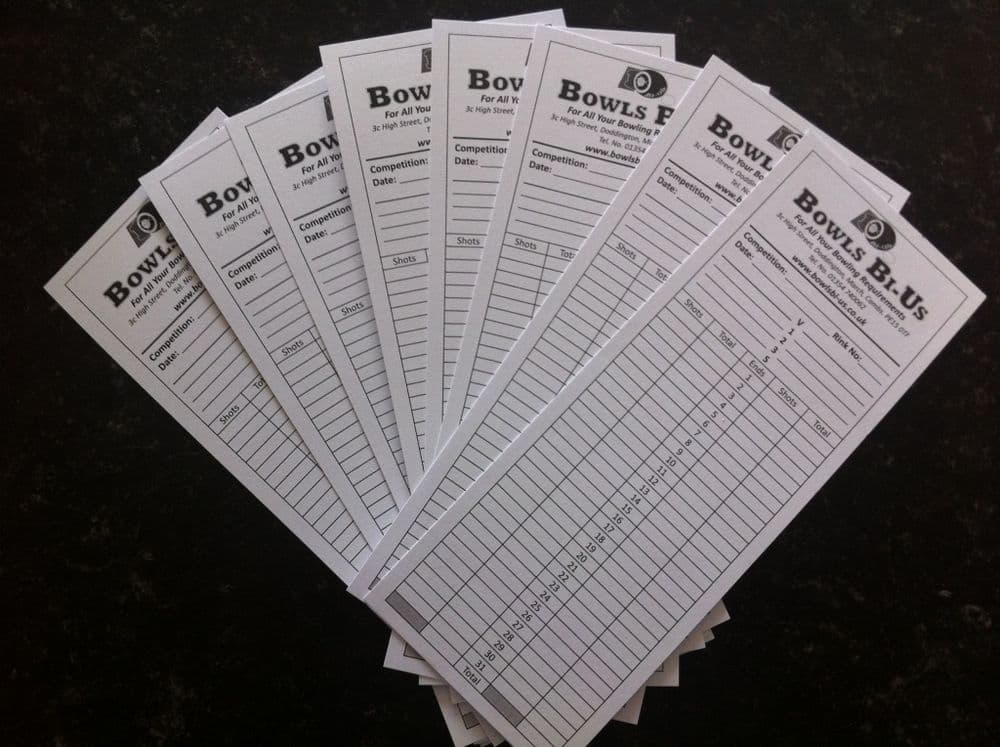 Bowls Bi-Us Scorecards 100