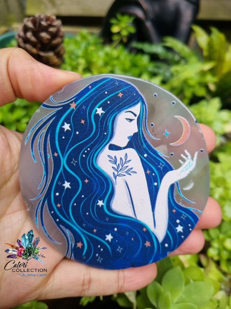 Agate Slice Star Goddess Design