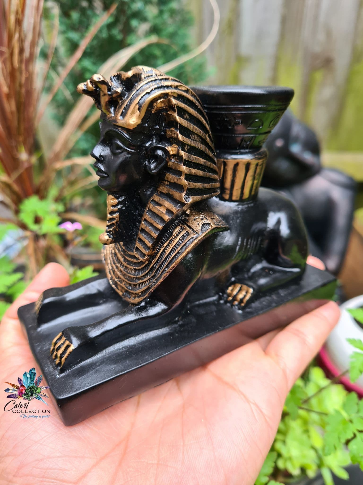 Egyptian Pharaoh Sphere Display Stand Black/Gold