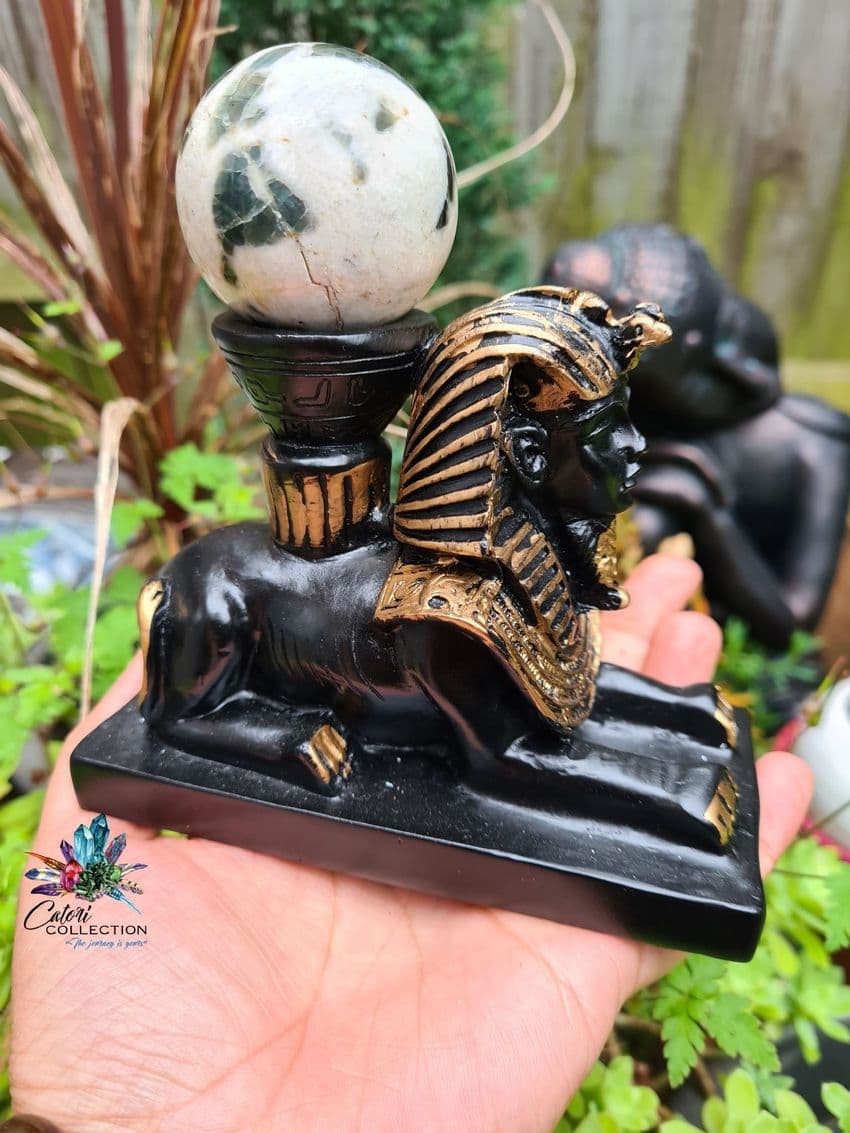 Egyptian Pharaoh Sphere Display Stand Black/Gold