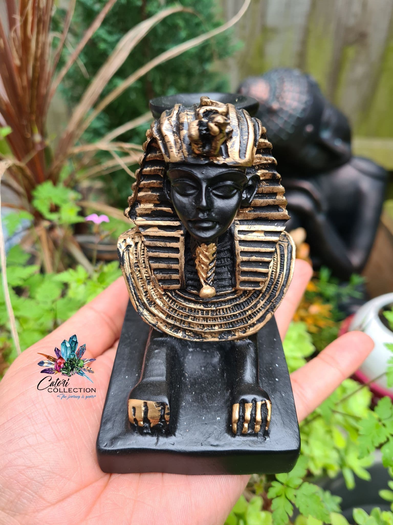 Egyptian Pharaoh Sphere Display Stand Black/Gold