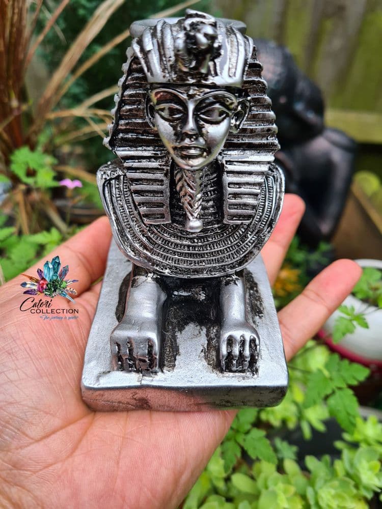 Egyptian Pharaoh Sphere Display Stand Silver