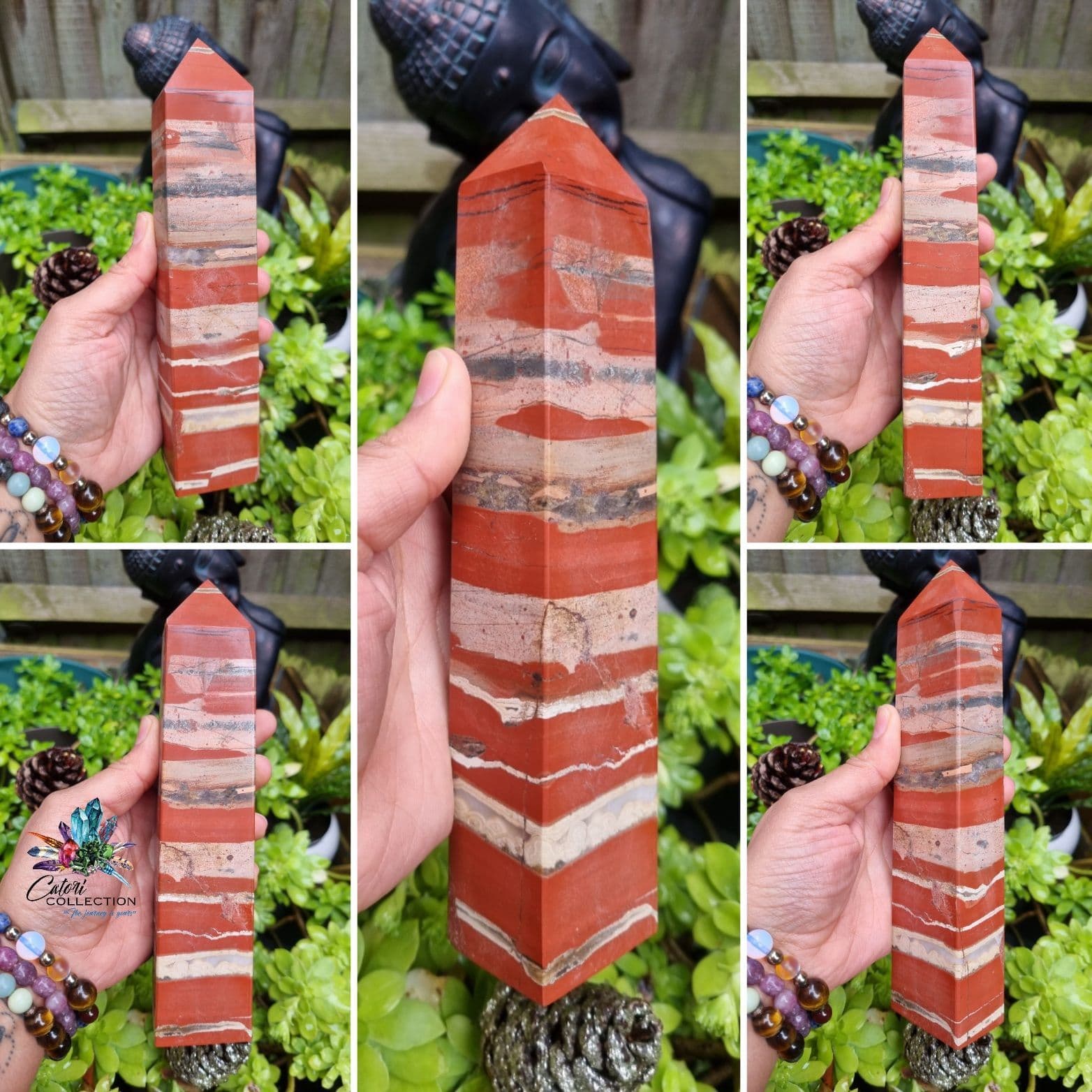 Large Red Jasper Tower 8 inches tall