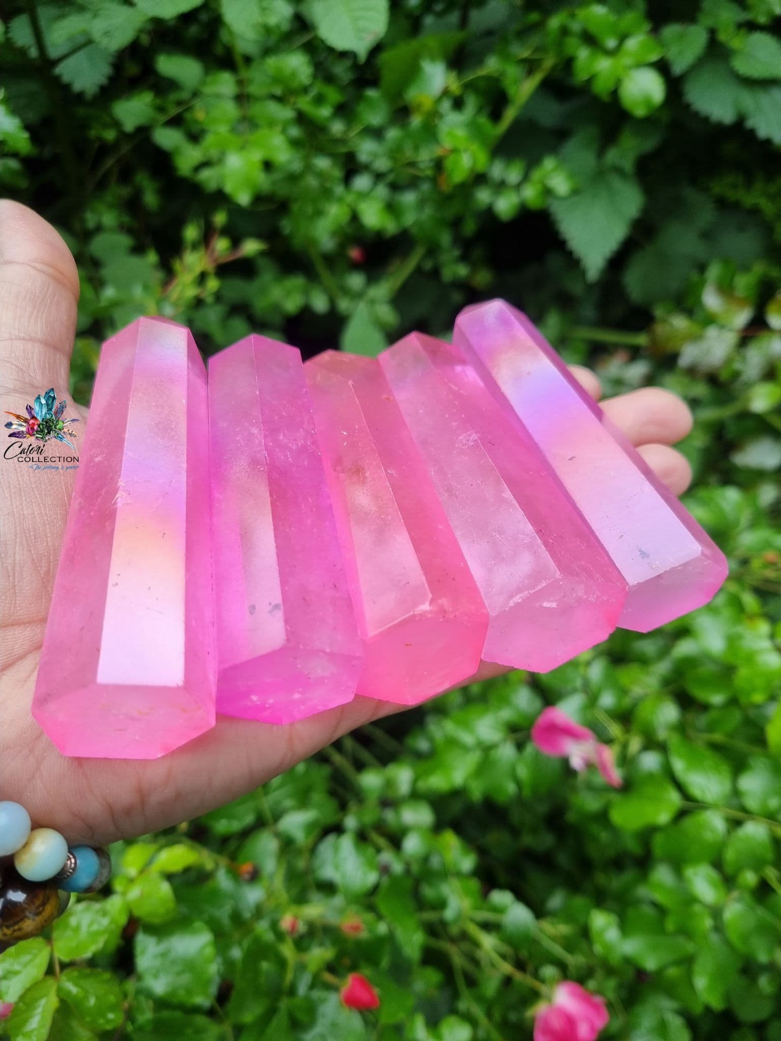 Pink Aura Quartz Point