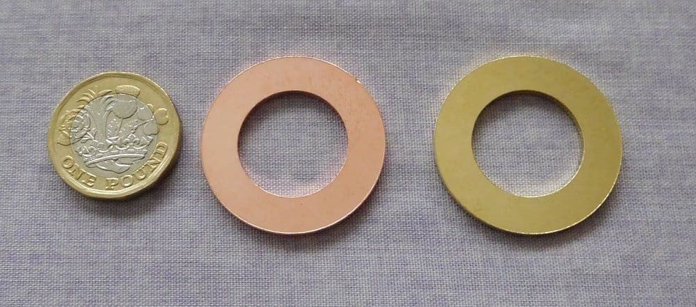 Chunky 32/19 washer metal stamping/engraving blank - 2mm brass or ...