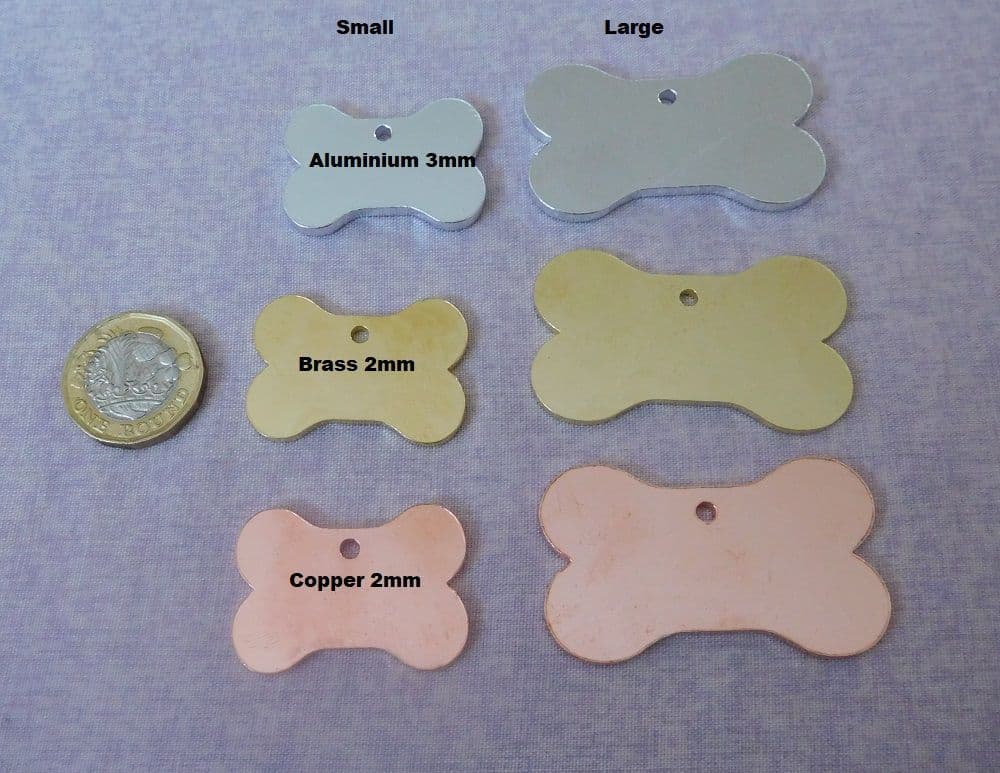 Chunky dog bone metal stamping blank - 2 sizes - 3mm aluminium/2mm ...