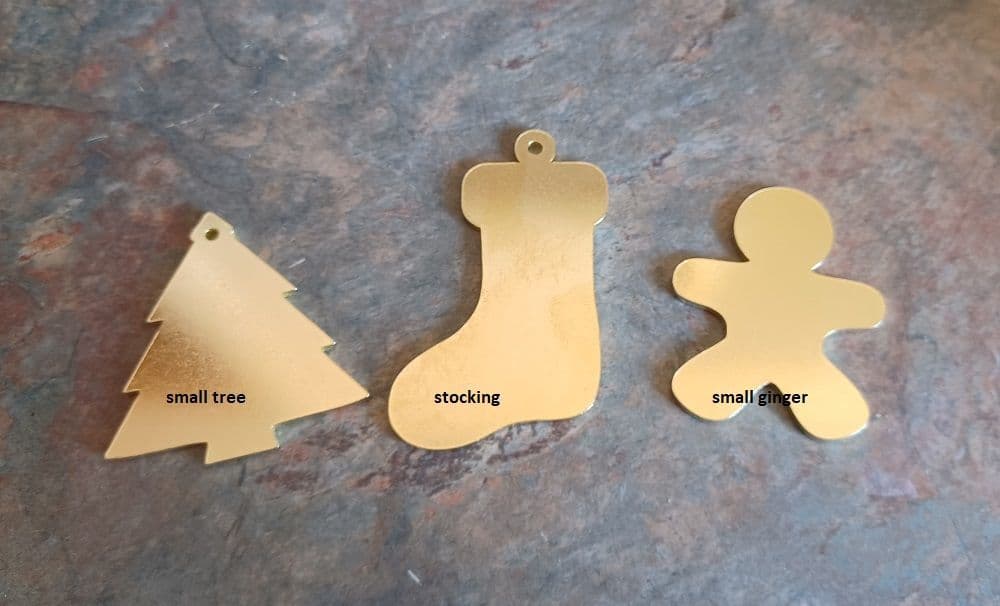 Chunky limited edition christmas shapes - 2mm brass - laser cut