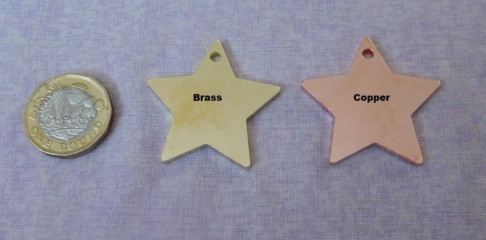 Chunky star shape with hole metal stamping/engraving blanks - 2mm brass ...