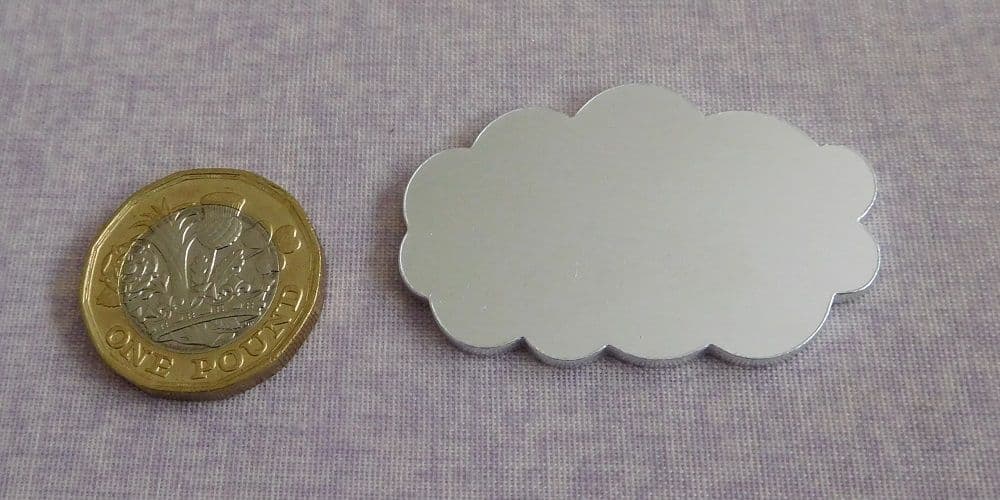 Cloud metal stamping/engraving blank - laser cut - 2mm aluminium