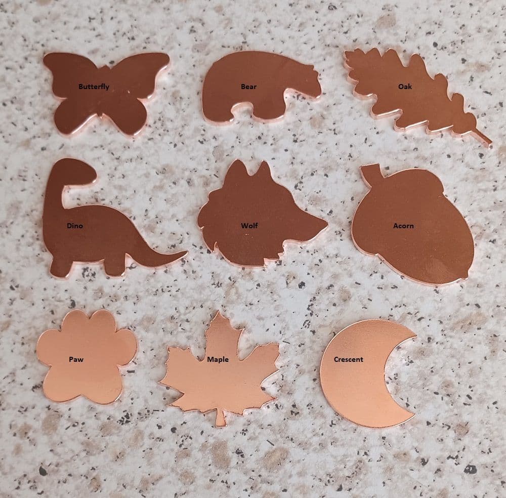 Copper Chunky mixed animal shapes now in 2mm copper
