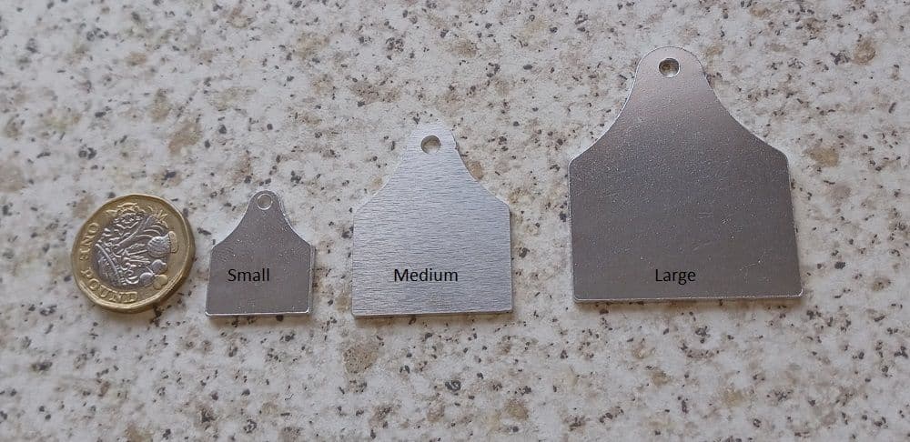Cow tag metal stamping/engraving blank - now 3 sizes - 2mm aluminium ...