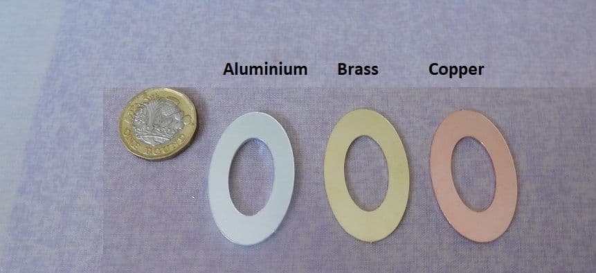 REDUCED - Oval washer metal stamping/engraving blank - aluminium/brass ...