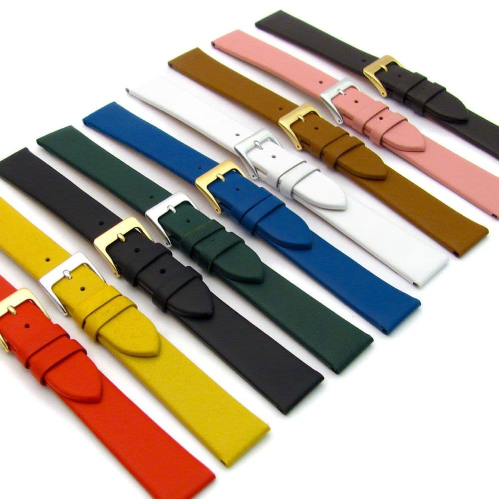 Extra Long XL Fine Calf Leather Watch Strap 16mm 18mm 20mm 22mm Lots of ...