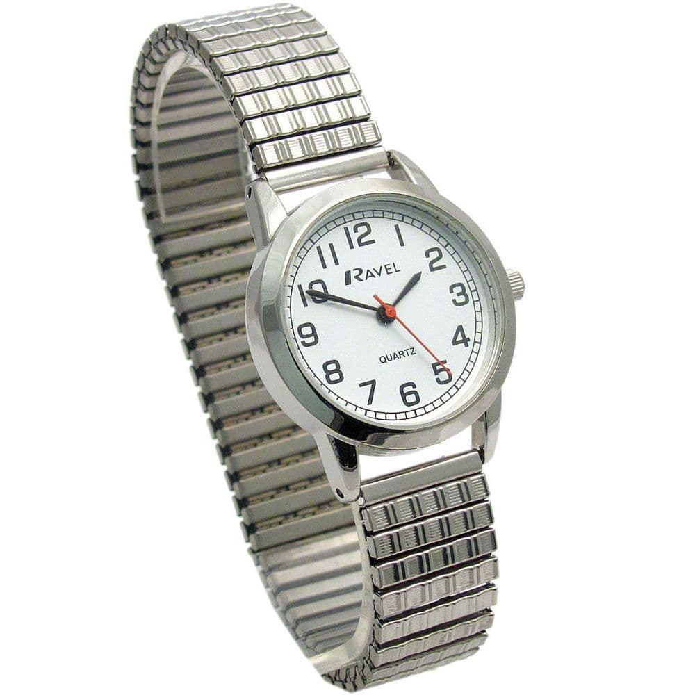 Ravel Ladies Super-Clear Quartz Watch with Expanding Bracelet sil 40 ...