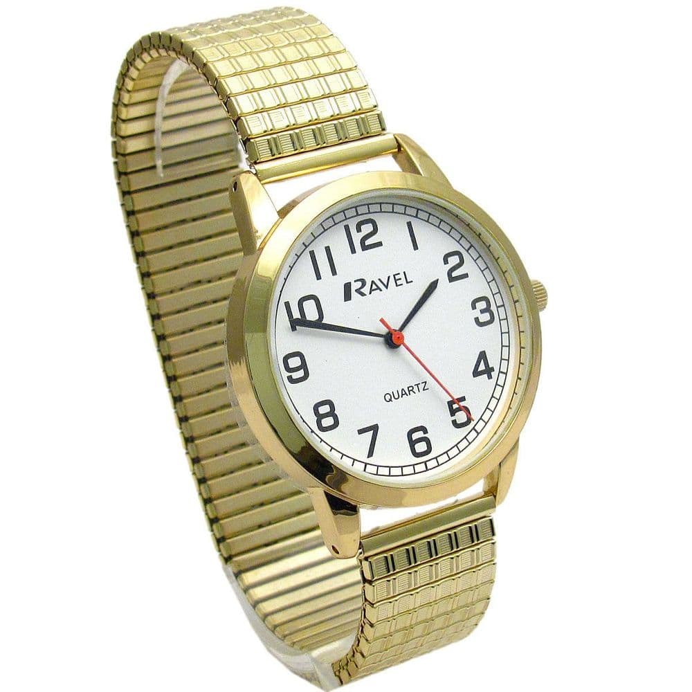 Ravel Men s Super-Clear Quartz Watch with Expanding Bracelet Gold 41 ...