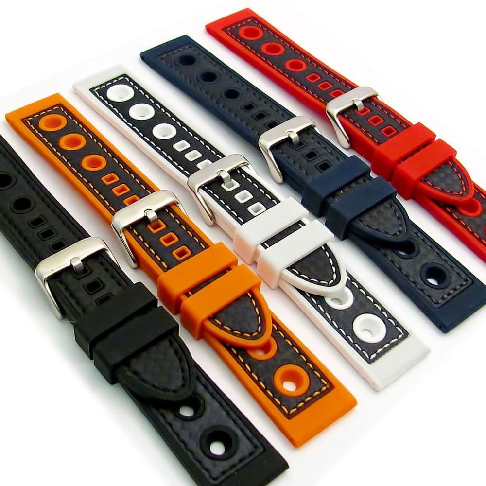 Silicone Grand Prix Racing Style Sports Watch Strap C032
