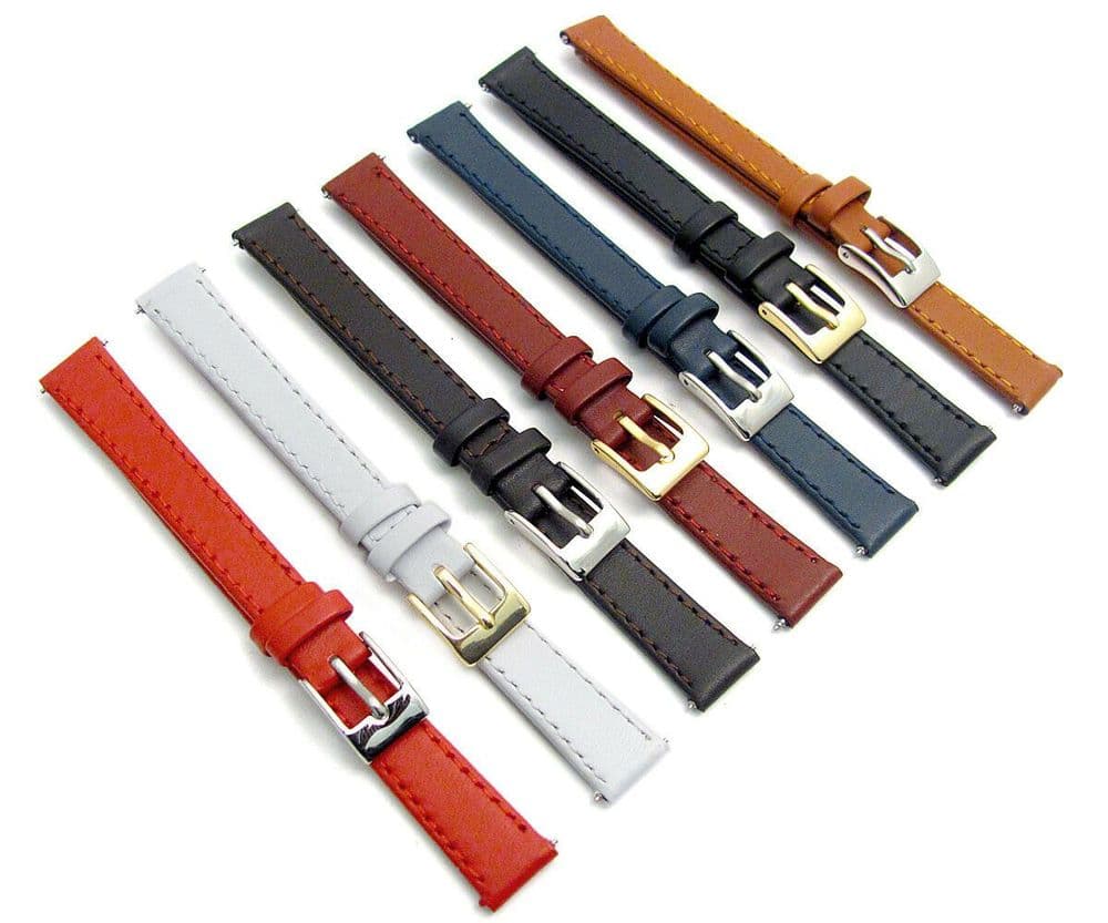Smooth Stitched XL Extra Long Women s Leather Watch Strap C095