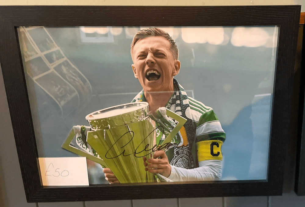 Callum McGregor Celtic Hand Signed A3 Framed Photo